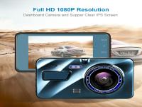 China 4inch WDR Motion Activated Dashcam Car Dashboard Camera With GPS Dual Lens for sale