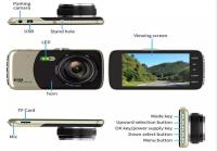China Wireless 4 Inch 1080p Car DVR 4K Dash Cam Dual Lens Front And Rear for sale