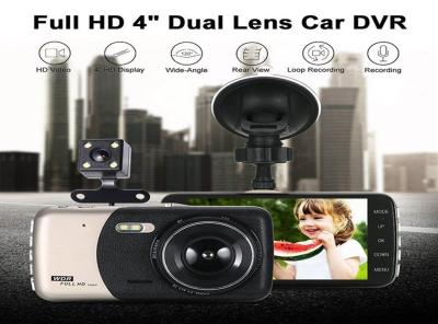 China Wide Angle Car DVR Dash Cam 1080P 4 Inch 170 Degree IPS Touch Screen for sale