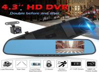 China OEM Dual Cameras 2 Channel Blackbox DVR Dash Cam Rearview Mirror Full HD1080p for sale