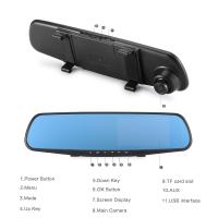 China OEM Dual Cameras 2 Channel Blackbox DVR Dash Cam Rearview Mirror Full HD1080p for sale