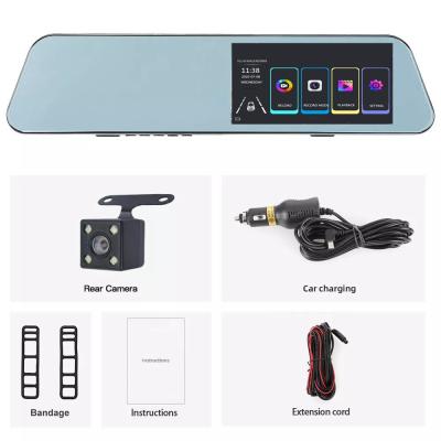 China Vehicle Dual Lens Blackbox DVR Full HD 1080P Car Camera Rearview Mirror for sale