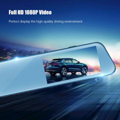 China Dashboard Mounted Vehicle Blackbox DVR HD 1080P Car Mirror Dash Cam Dual Lens for sale