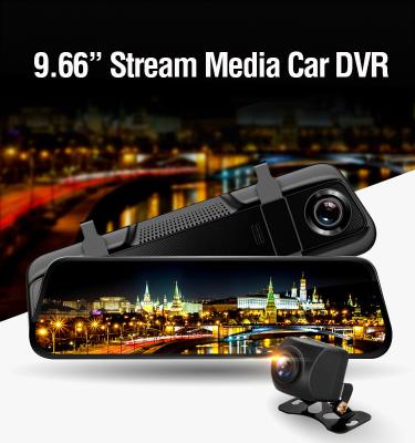 China Streaming Media Auto Video Dash Cam Recorder DVR 9.66 Inch FHD Touch Screen Rear View for sale