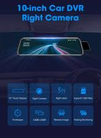 China 10 Inch Bluetooth Android Carplay Dashboard Mirror Stream Dual Drive Recorder IPS for sale