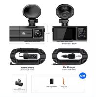 China 4K Front Rear Dual Dashcam Wifi Gps Full Hd Full Hd Car DVR Hidden 1440P 3Channel for sale