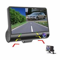 China Wide Angle 4inch Digital Car DVR Three Lens Dash Cam Black Box Video Recorder G Sensor for sale