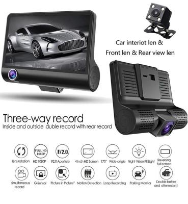 China 4 Inch IPS Screen Camera Car Camcorder FHD 1080p DVR With 3 Security Cameras for sale