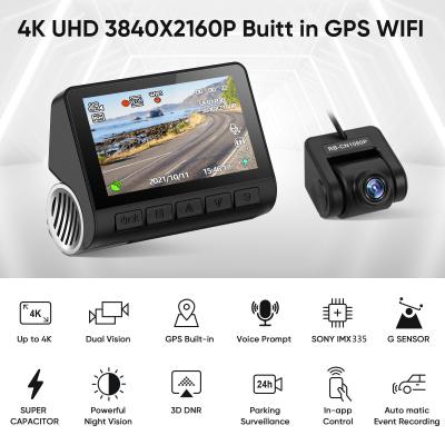 China Wifi GPS 4K Car Vehicle Camera Black Box DVR Recorder Camara Dashcam Video Recording for sale