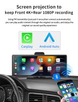 China 4K Android Auto ADAS WiFi Dash Cam AUX FM GPS 10.26