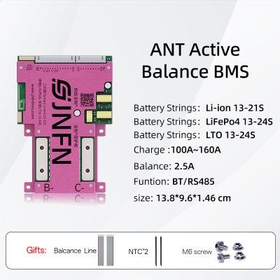 China JNFN 2.5A Active Balance BMS for Lifepo4 Li ion Battery Packs 13S to 24S Suitable for 36V 48V 60V 72V Battery Pack Systems for sale