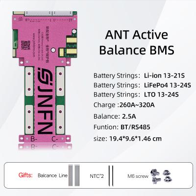 China JNFN 2.5A Active Balance BMS for Lifepo4 Li ion Battery Packs 13S to 24S Supporting 36V 48V 60V and 72V Applications in Electric Vehicle Golf-cart E-tricycle for sale