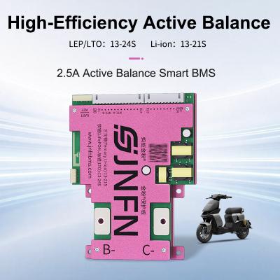 China JNFN ANT 2.5A Smart Active Balance BMS 13S-24S 20A-80A For Lifepo4 Battery Pack RV Scooter E-bike E-motorcycle Cleaning vehicles Marine vessels for sale