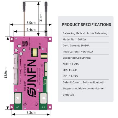 China JNFN BMS 17-24S 60V 72V 20A/40A/60A/80A 4G GPS Two-Wheeler Battery Swap BMS, Li-ion & LiFePO4 Compatible for sale