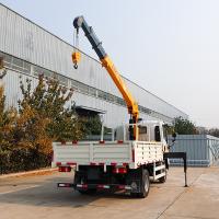 China New Design 4X2 Cargo Truck 4 Tons/3.2 tons truck mounted crane 3/4 Sections Boom knuckle crane for sale