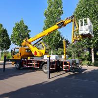China GKS28 hydraulic telescopic boom elevating high altitude working height aerial work platform truck for sale for sale