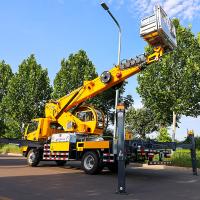 China 32m telescopic boom version Dongfeng aerial bucket lift aerial work platform truck for sale
