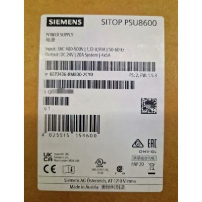China SIEMENS 6EP3436-8MB00-2CY0 SITOP PSU8600 3AC 20 A/4X5 A PN STABILIZED POWER SUPPLY INPUT: 400-500 V 3 AC OUTPUT: 24 V DC for sale