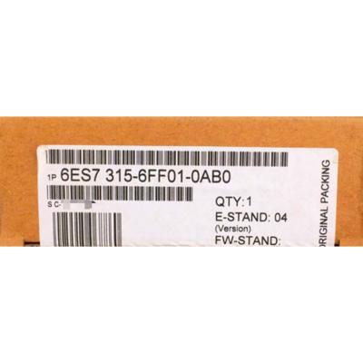 China SIEMENS 6ES7315-6FF01-0AB0 CPU315F, 192KO 1 MPI UND 1 DP INTEGRATED 24V DC POWER SUPPLY, MICRO MEMORY CARD REQUIRED for sale