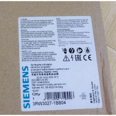 China SIEMENS 3RW3027-1BB04 SIRIUS SOFT STARTER S0 32 A, 15 KW/400 V, 40 °C 200-480 V AC, 24 V AC/DC SCREW TERMINALS for sale