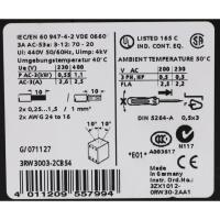 China SIEMENS 3RW3003-2CB54 SIRIUS SOFT STARTER 22.5MM 3 A, 1.1 KW/400 V, 40 °C 200-400 V AC, 24-230 V AC/DC SPRING-TYPE for sale
