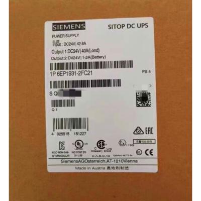 China SIEMENS 6EP1931-2FC21 SITOP DC UPS MODULE 24 V/40 A UNINTERRUPTIBLE POWER SUPPLY WITHOUT INTERFACE INPUT: 24 V DC/43 A for sale