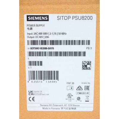 China SIEMENS 6EP3447-8SB00-0AY0 SITOP PSU8200 48 V/20 A STABILIZED POWER SUPPLY INPUT: 400-500 V 3 AC OUTPUT: 48 V DC/20 A for sale
