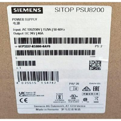 China SIEMENS 6EP3337-8SB00-0AY0 SITOP PSU8200 24 V/40 A STABILIZED POWER SUPPLY INPUT: 120/230 V AC OUTPUT: 24 V DC/40 A for sale
