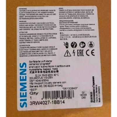 China SIEMENS 3RW4027-1BB14 SIRIUS SOFT STARTER S0 32 A, 15 KW/400 V, 40 °C 200-480 V AC, 110-230 V AC/DC SCREW TERMINALS for sale