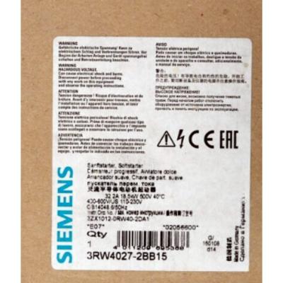 China SIEMENS 3RW4027-2BB15 SIRIUS SOFT STARTER S0 32 A, 18.5 K KW/500 V, 40 °C 400-600 V AC, 110-230 V AC/DC SPRING-TYPE for sale