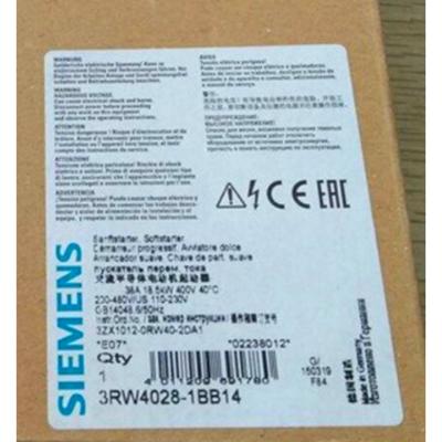 China SIEMENS 3RW4028-1BB14 SIRIUS SOFT STARTER S0 38 A, 18.5 KW/400 V, 40 °C 200-480 V AC, 110-230 V AC/DC SCREW TERMINALS for sale