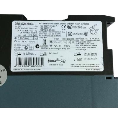 China SIEMENS 3RW4028-2TB04 SIRIUS SOFT STARTER S0 38 A, 18.5 KW/400 V, 40 °C 200-480 V AC, 24 V AC/DC SPRING-TYPE TERMINALS for sale