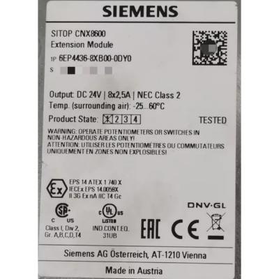 China SIEMENS 6EP4436-8XB00-0DY0 SITOP CNX8600 8X2.5 A EXPANSION MODULE FOR PSU8600 OUTPUT: 24 V DC/8X 2.5 A for sale