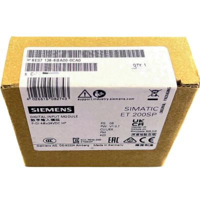 China SIEMENS 6ES7136-6BA00-0CA0 SIMATIC DP, ELECTRONICS MODULE FOR ET 200SP, F-DI 8X 24 V DC HF, 15 MM WIDTH, UP TO PL E for sale