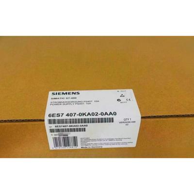China SIEMENS 6ES7407-0KA02-0AA0 SIMATIC S7-400, POWER SUPPLY PS407: 10 A, WIDE RANGE, UC 120/230V, 5 V DC/10 A for sale