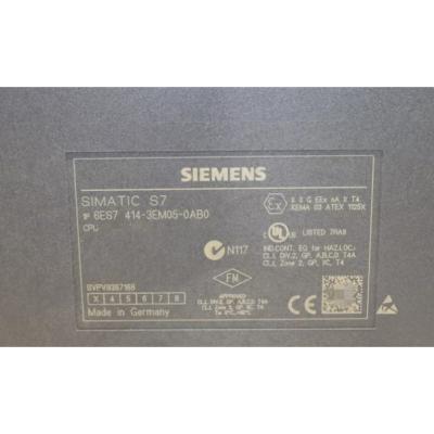 China SIEMENS 6ES7414-3EM05-0AB0 SIMATIC S7-400, CPU 414-3 PN/DP CENTRAL PROCESSING UNIT WITH: WORK MEMORY 2.8 MB for sale
