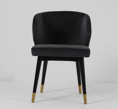 China Black Velvet Fabric Furniture Dining Room Chairs Luxury for sale