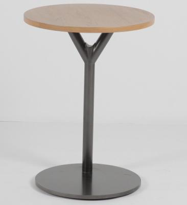 China Black Wooden Top Living Room Coffee Table With Steel Base for sale