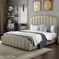 China Frosted Luxury Hotel Bedroom Furniture 1.8x2.0 M Leather Bed for sale