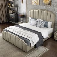 China Frosted Luxury Hotel Bedroom Furniture 1.8x2.0 M Leather Bed for sale