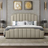 China Frosted Luxury Hotel Bedroom Furniture 1.8x2.0 M Leather Bed for sale
