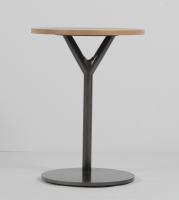 China Round Shape Wood And Metal Coffee Side Table Contemporary for sale