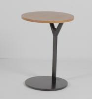 China Round Shape Wood And Metal Coffee Side Table Contemporary for sale