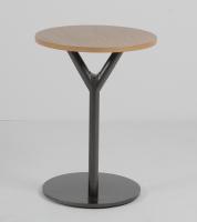 China Round Shape Wood And Metal Coffee Side Table Contemporary for sale