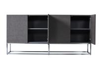 China Grey Veneered Panels Hotel Room Dresser With Metal Base for sale