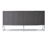 China Grey Veneered Panels Hotel Room Dresser With Metal Base for sale
