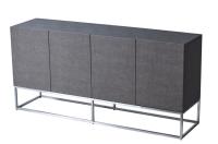China Grey Veneered Panels Hotel Room Dresser With Metal Base for sale