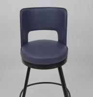 China Blue Fabric Cushion Black Metal Frame Bar Stool For Living Room Modern Luxury for sale