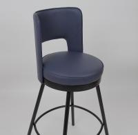 China Blue Fabric Cushion Black Metal Frame Bar Stool For Living Room Modern Luxury for sale