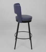 China Blue Fabric Cushion Black Metal Frame Bar Stool For Living Room Modern Luxury for sale